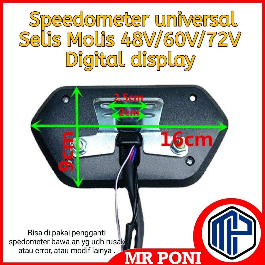 Jual KU09 Speedometer Indicator Display oval 4 sped 48V-72V Motor ...
