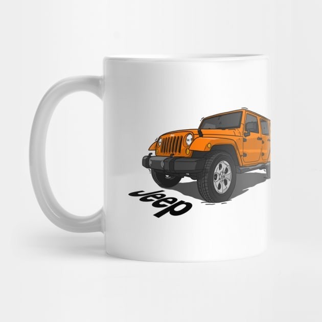 Jual Mug Kopi Jeruk Jeep Wrangler Jeep Wrangler Orange Coffee Mug ...
