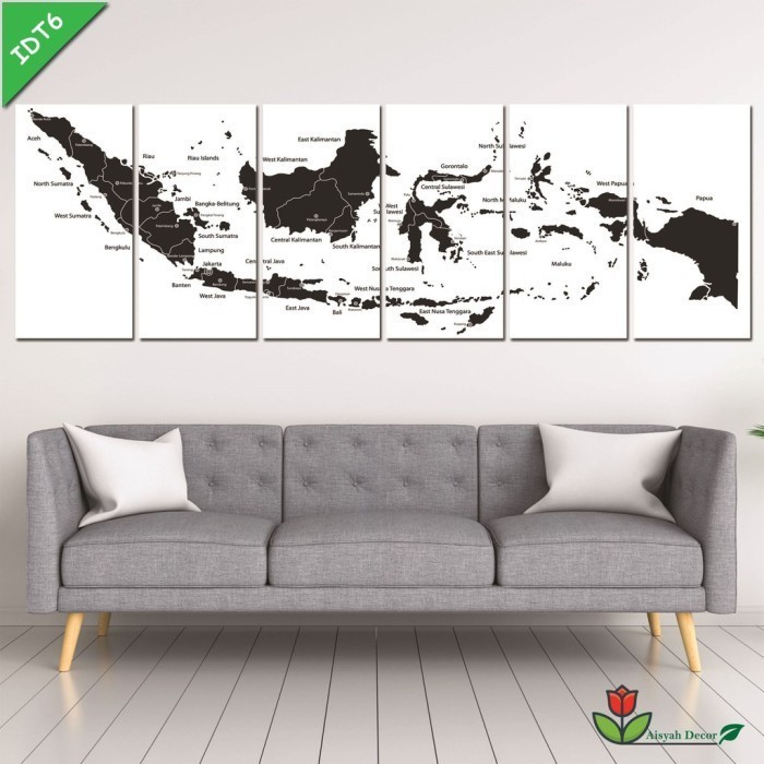 Jual Ars Promo !!! Hiasan Dinding 6Pcs Dekorasi Rumah Peta Indonesia ...