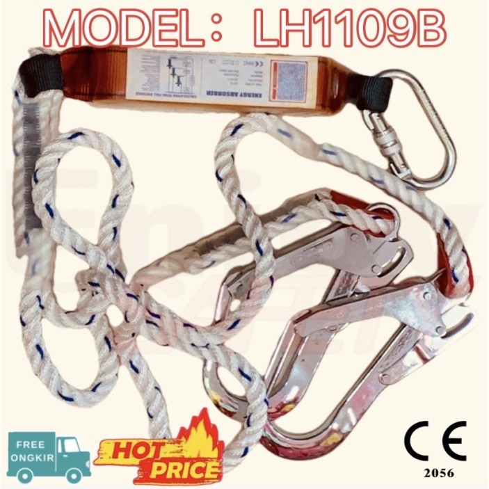 Jual ABSORBER LANYARD BODY HARNESS SAFETY DOUBLE 2 BIG HOOK | Shopee ...