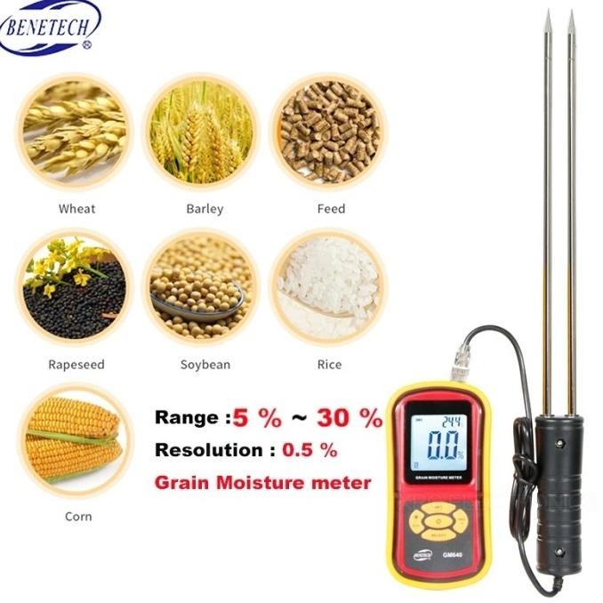 Jual Gm640 Alat Ukur Kandungan Air Padi Biji Beras Jagung Grain ...