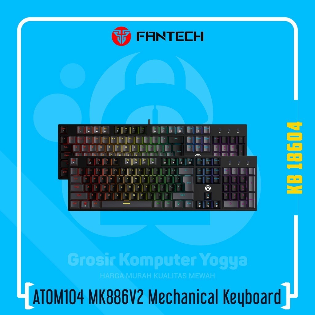 Jual Fantech ATOM104 MK886V2 Full Size RGB Gaming Mechanical Keyboard | Shopee Indonesia