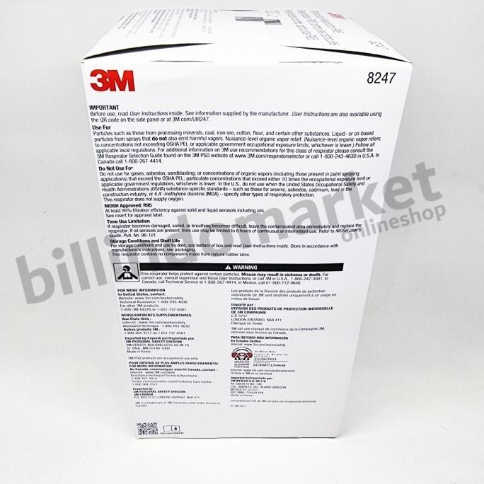 Jual Masker 3M R95 8247 Carbon 100% Original !! Ready | Shopee Indonesia