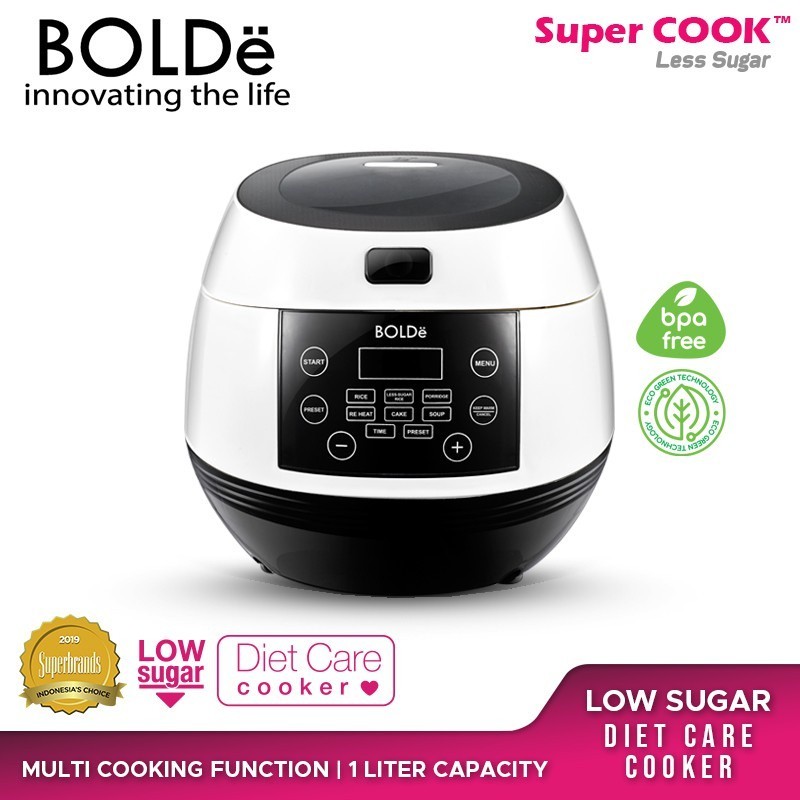Jual BOLDe Super COOK Less Sugar Rice Cooker 1 Liter Low Carbo 400 Watt ...