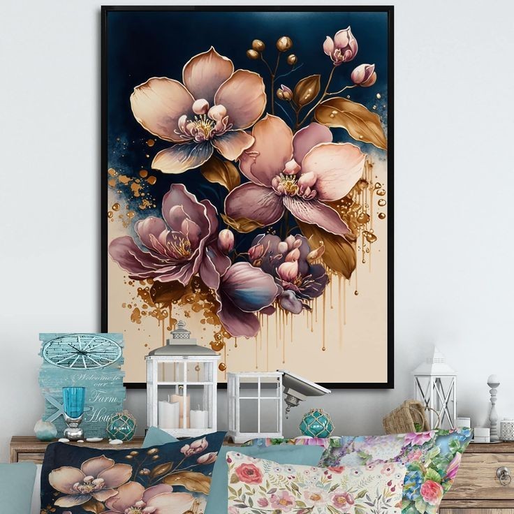 Jual Lukisan Bunga Mawar Purple Teksture Tebal Modern art | Shopee ...