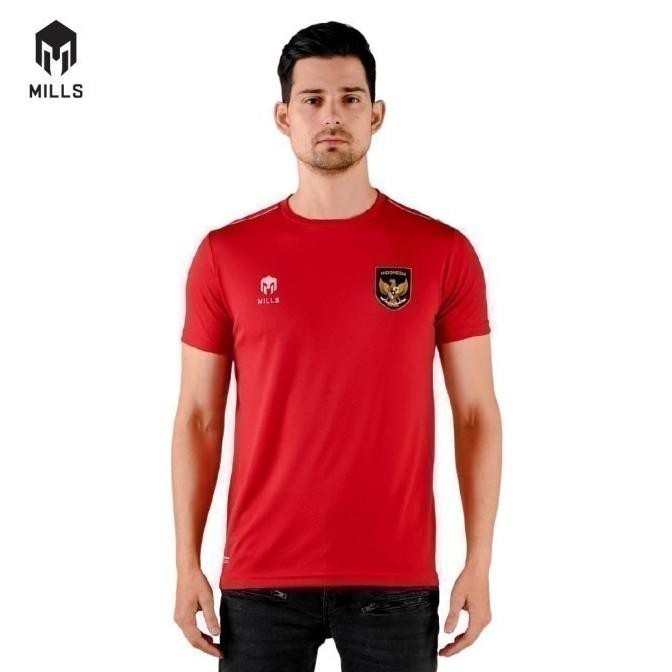 Jual MILLS Timnas Indonesia Shirt SV RED 29028 | Shopee Indonesia
