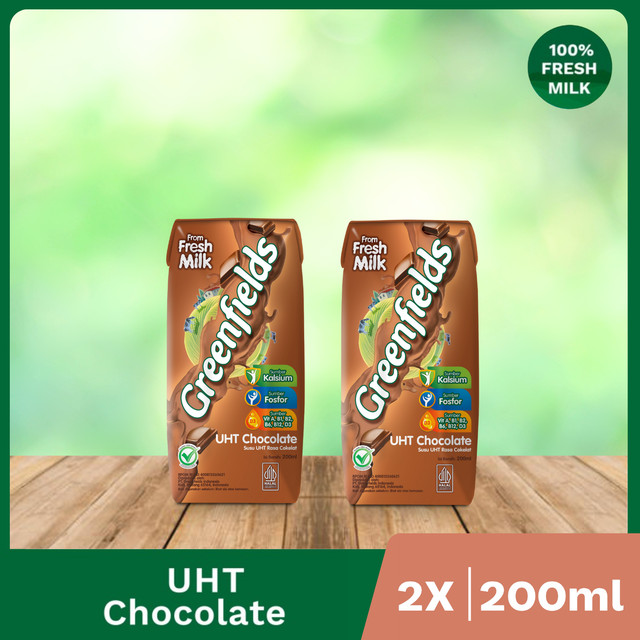 Jual Greenfields Susu UHT Chocolate 200ml x 2 pcs | Shopee Indonesia