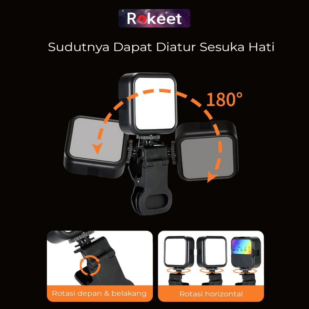 Jual PK32 Rokeet Lampu Selfie Portable Clip Fill Light LED Lampu Live ...
