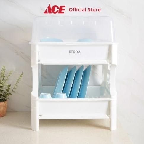 Jual Ace - Stora Rak Piring 2 Tingkat Dengan Tray & Cover - Putih ...