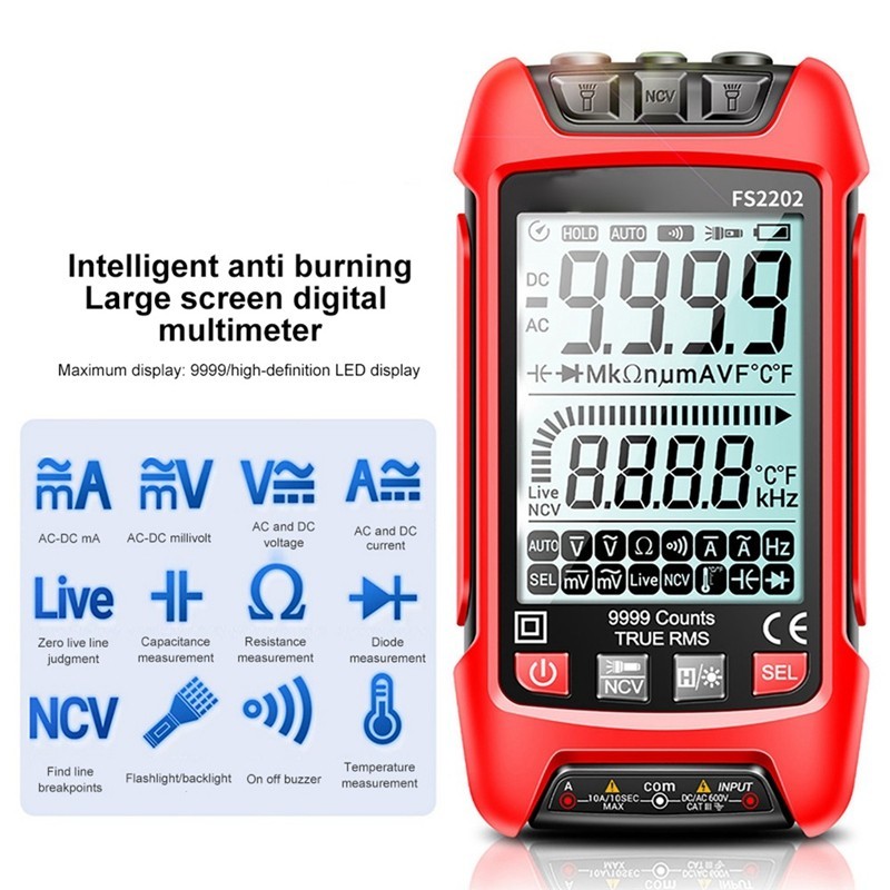 Jual MM- RIEDER Digital Multimeter Multitester LCD NCV Burn Proof 9999 ...