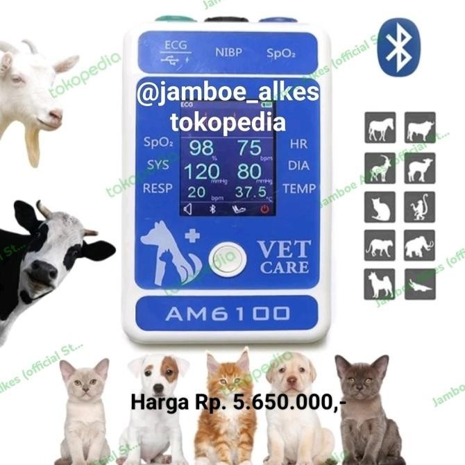 Jual Vital Sign Monitor Veterinary/Hewan: ECG,SpO2,NIBP,TEMP and Resp ...