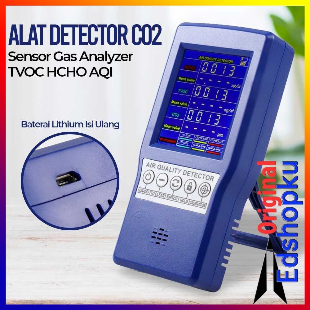 Jual Alat Cek Kualitas Udara Detector CO2 Sensor Gas Analyzer TVOC HCHO ...