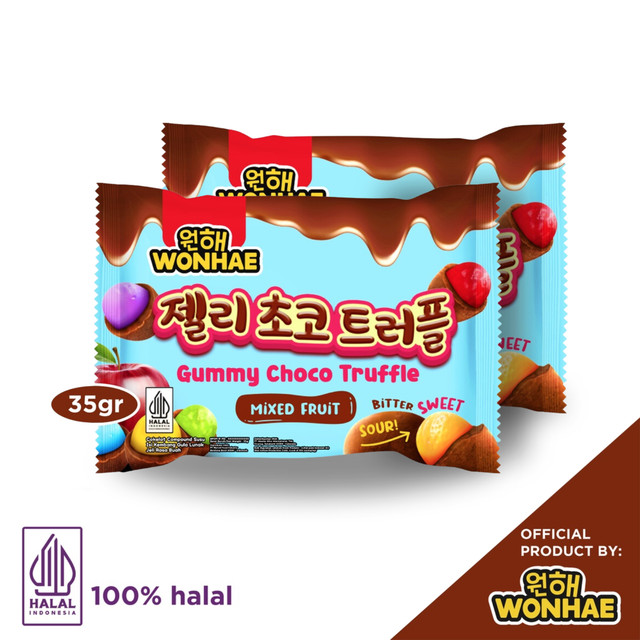 Jual Wonhae Gummy Choco Ball Truffle Mixed Fruit 35gr x 2 pcs | Shopee ...