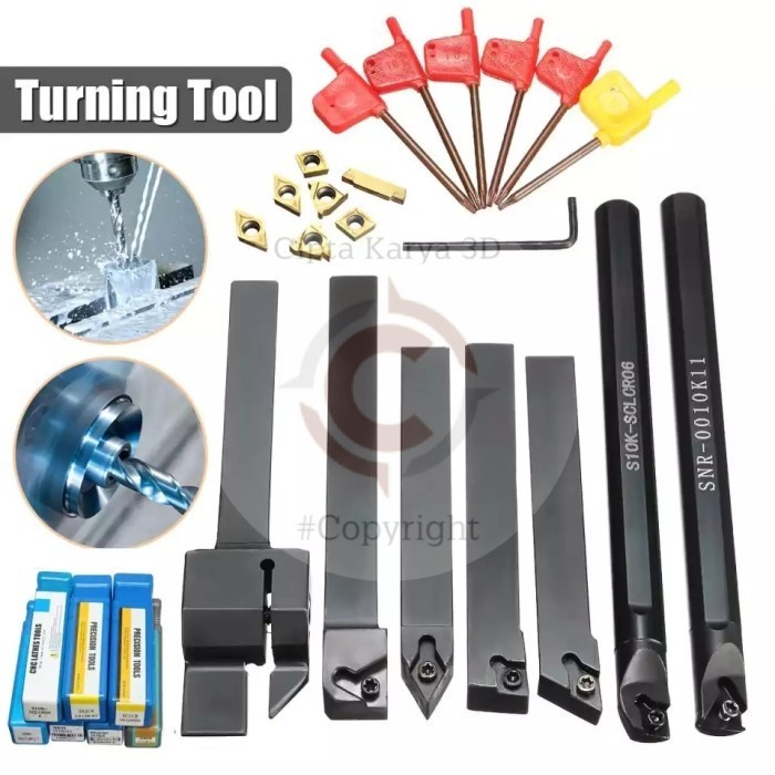 Jual 21Pcs Set 10Mm Lathe Turning Tool Holder Boring Bar Dcmt Ccmt ...