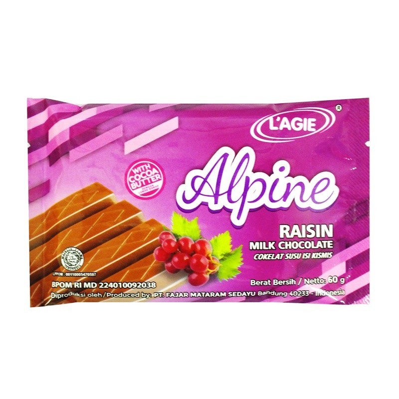 Jual S03350 LAGIE ALPINE RAISIN COKLAT 60GR MAJU BERSAMA (20251205 ...