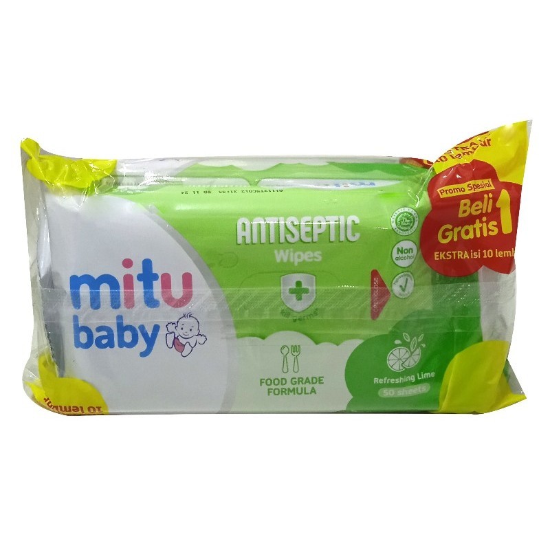 Jual S61284 TISSUE BASAH ANTISEPTIK MITU BABY C.W REGULER 50`S REFILL ...