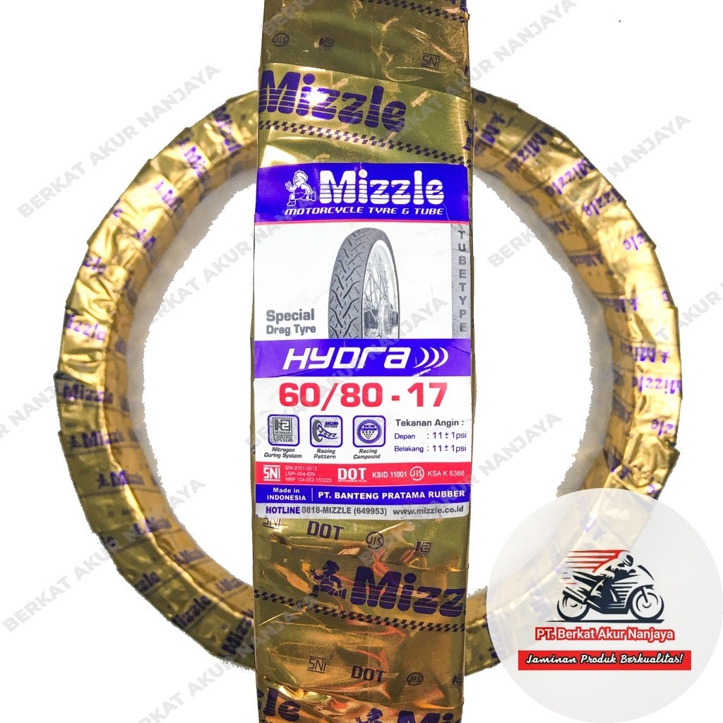 Jual Mizzle Hydra 60/80-17 Ban Drag Tubetype (Non Tubeless) | Shopee ...