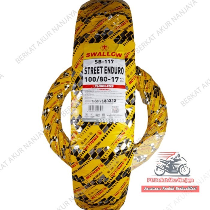 Jual Ban Swallow ring 17 Street Enduro SB-117 100/80 Tubeless Free Pentil | Shopee Indonesia