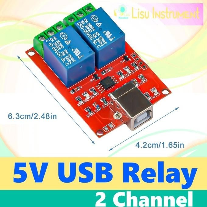 Jual 5V 2 Channel Usb Relay Module Programmable Relay Switch Murah ...