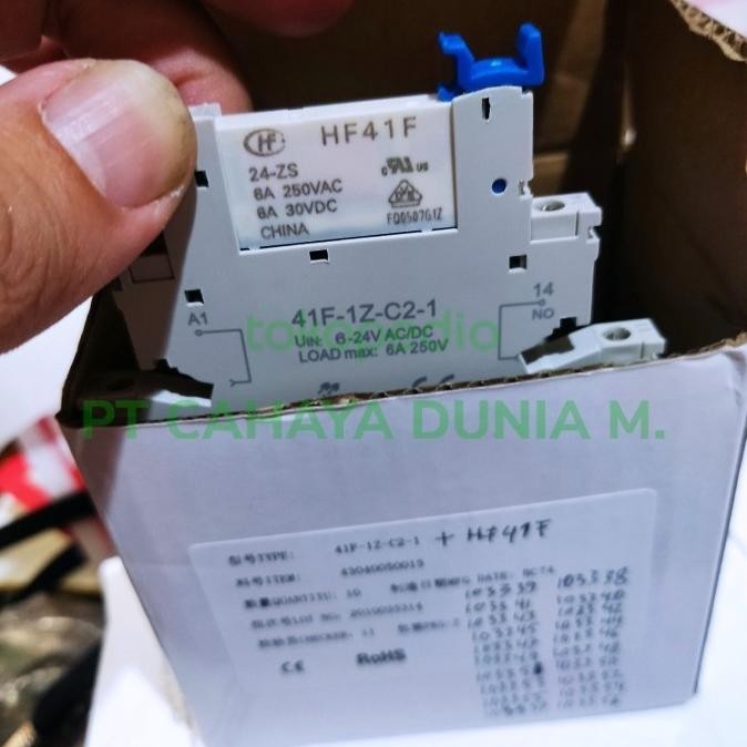 Jual Hf41F/24V-Zs Subminiature Power Relay Slim Soket + Relay High ...