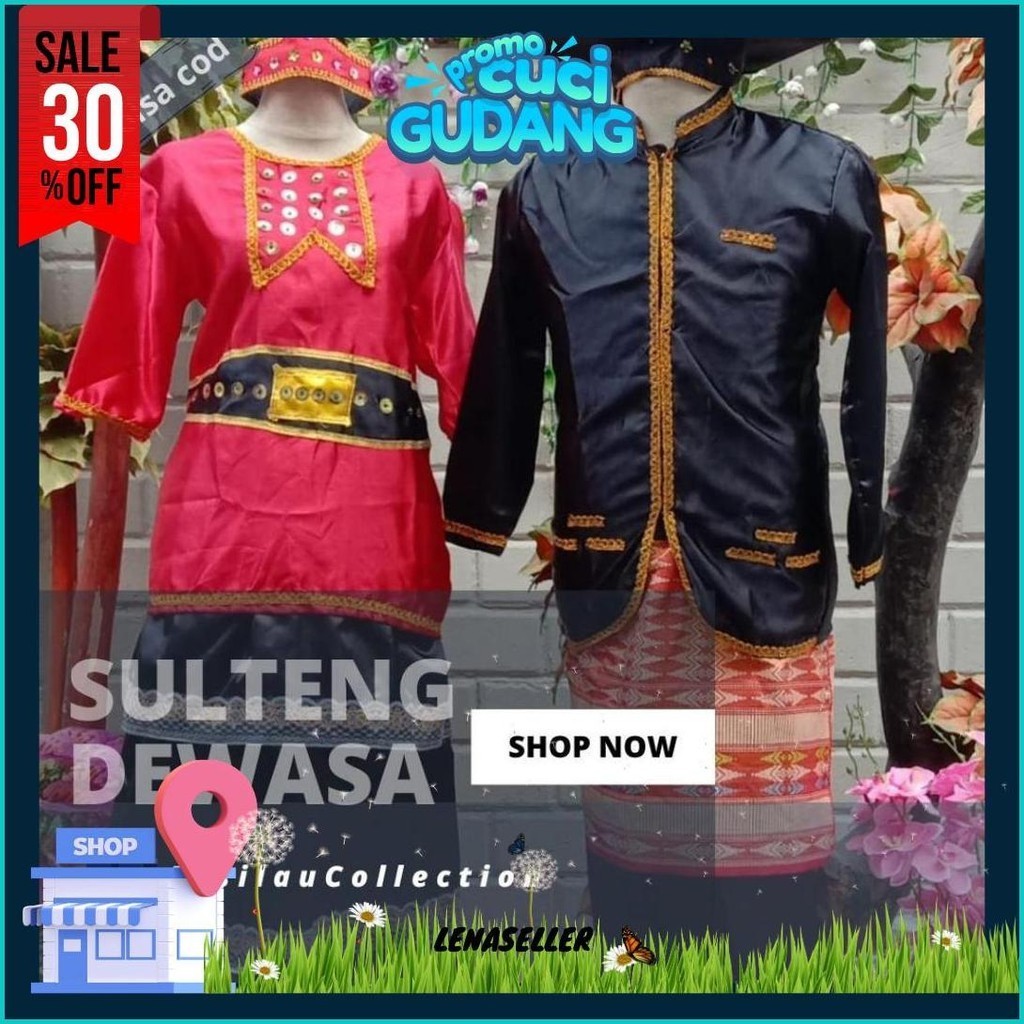 Jual (Promo) Baju Adat Dewasa Sulawesi Tengah Satuan (Laki/Cewek ...