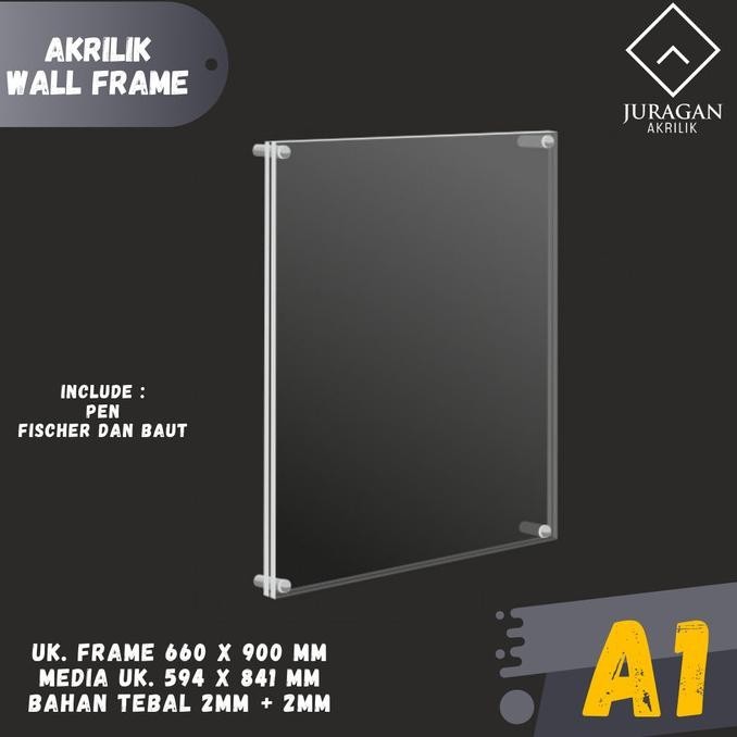 Jual READY Akrilik Poster Iklan Dinding Display Frame Double Acrylic 2 ...