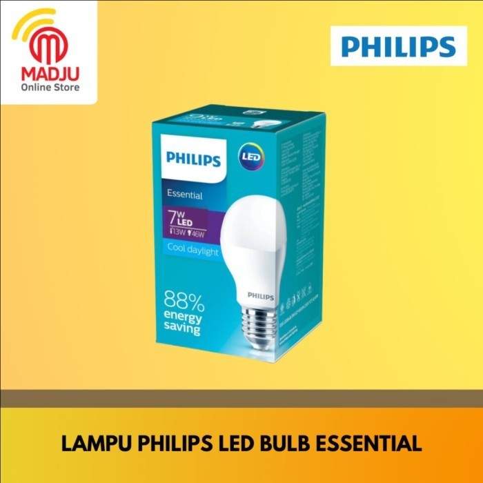 Jual Philips Essential LED BULB 7 Watt E 27 6500K 230V 1 CT/12APR ...