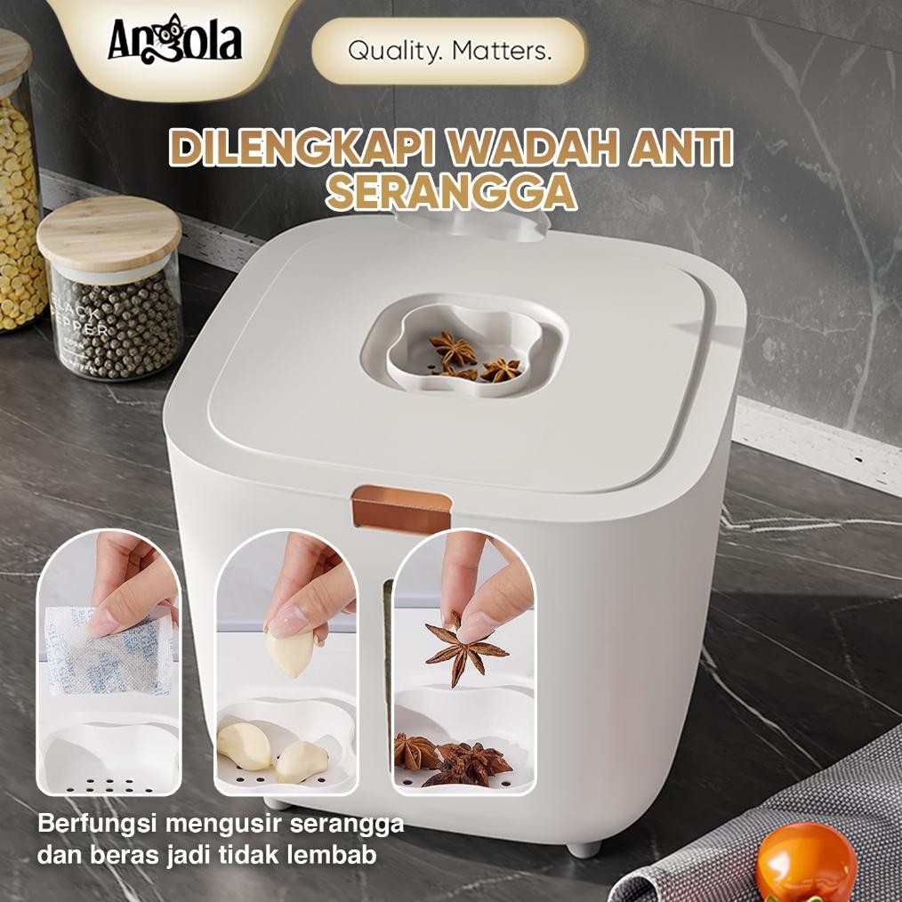 Jual [100% Asli] Angola Tempat Penyimpanan Beras Anti Kutu Dan Serangga 5Kg 10Kg 15Kg E03/E04 ...