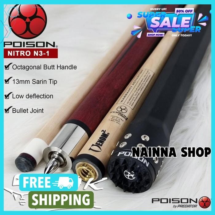 Jual POISON NITRO N3-1 POOL CUE - BILLIARD STICK STIK BILIAR LOW DEFLECTION CUES BY PREDATOR ...