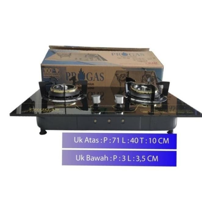 Jual [ PROGAS ] KOMPOR GAS KACA TANAM PROGAS 2 TUNGKU - FULL BURNER ...