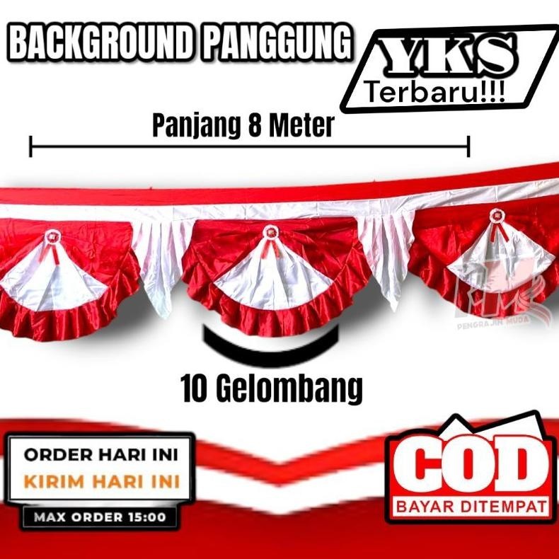 Jual ed-76 BENDERA BACKGROUND/BENDERA UMBUL-UMBUL10 GELOMBANG/BENDERA MERAH PUTIH Murah | Shopee ...