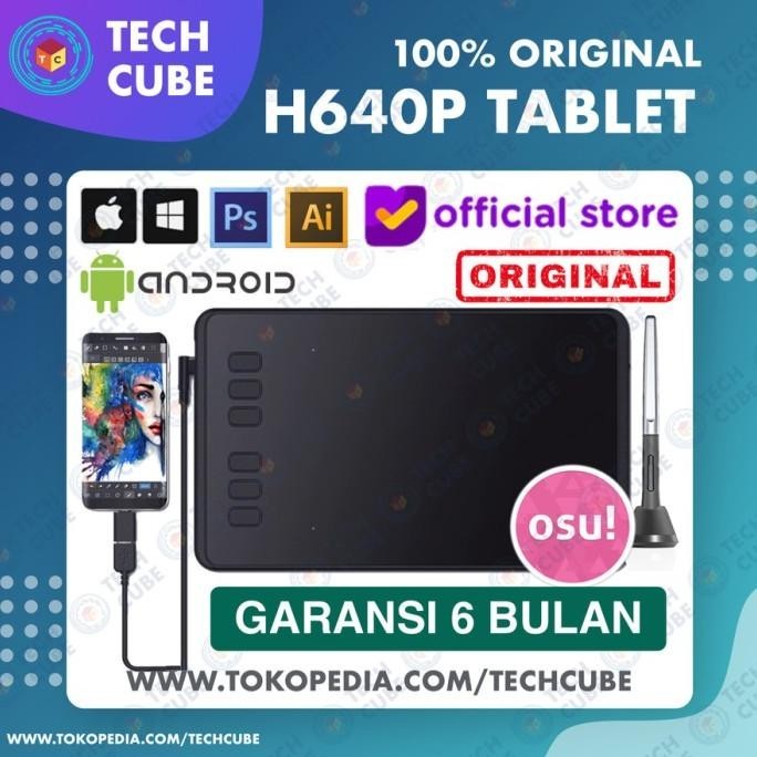 Jual Mall!!! HUION H640P Digital Graphic Drawing Pen Tablet Design OSU ...