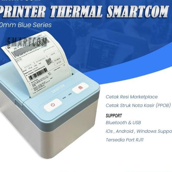Jual Smartcom Printer Bluetooth Thermal 80Mm Blue Color Cetak Ppob ...