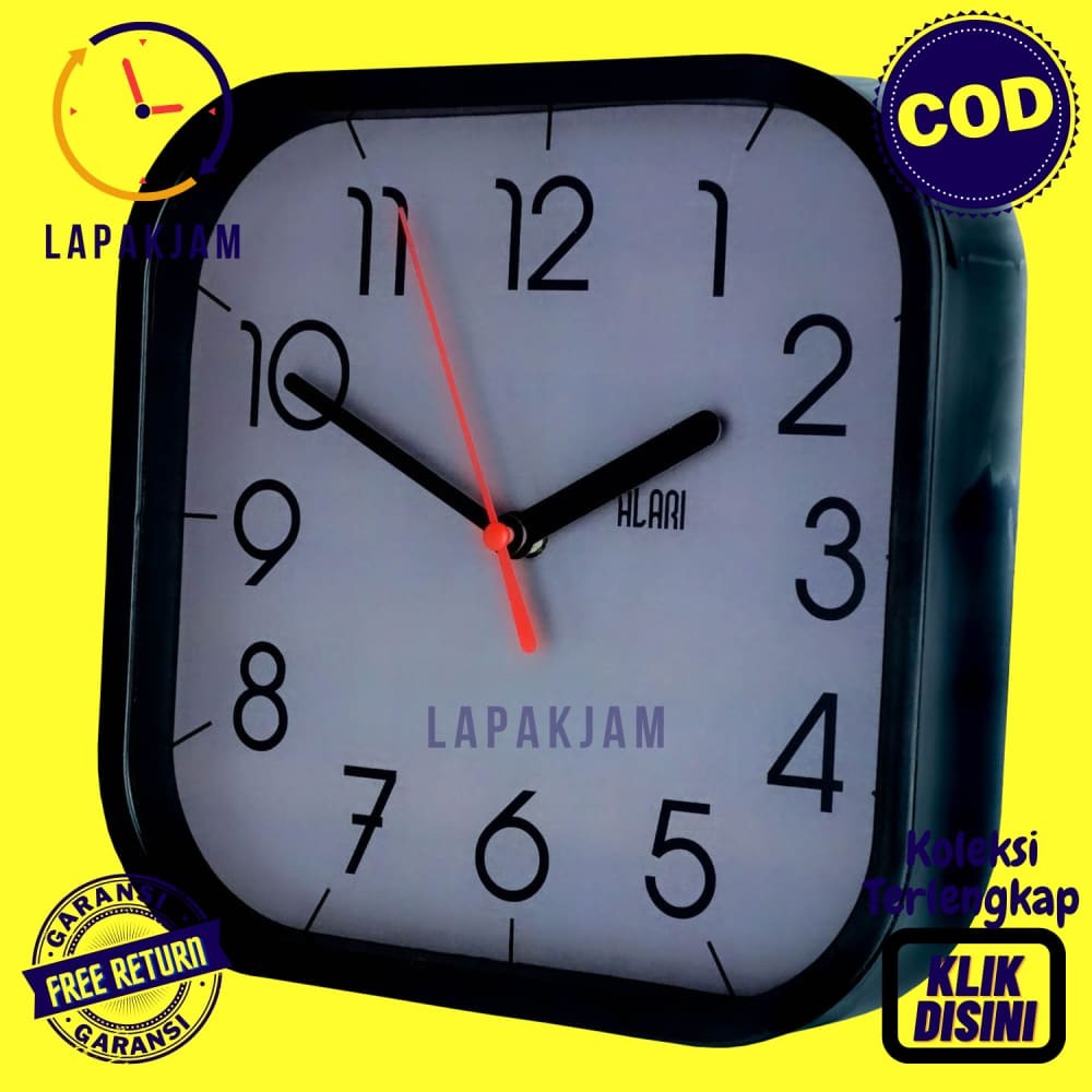 Jual Jam Dinding Analog Dekorasi Rumah Minimalis Murah Besar AL1236-5454 Hitam Abu Modern ...