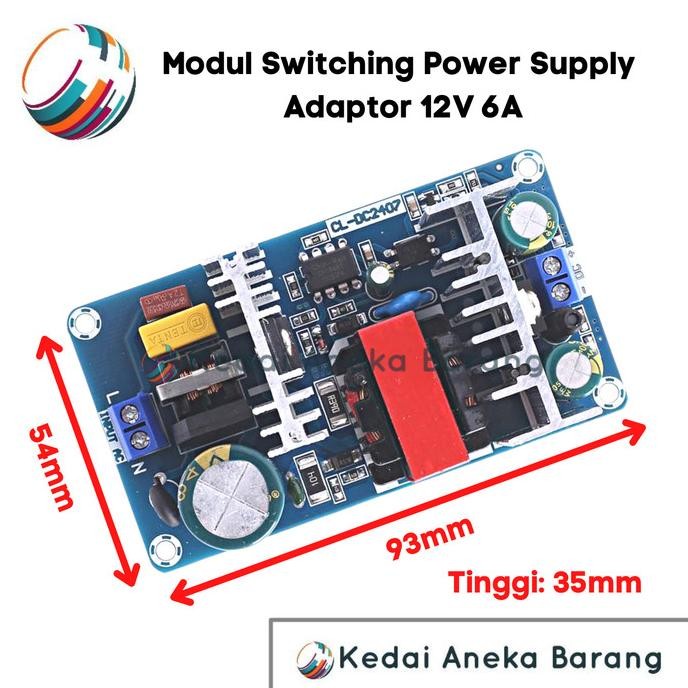Jual Module Modul Switching Power Supply 12V 6A Ac-Dc Ac - Dc Adaptor ...