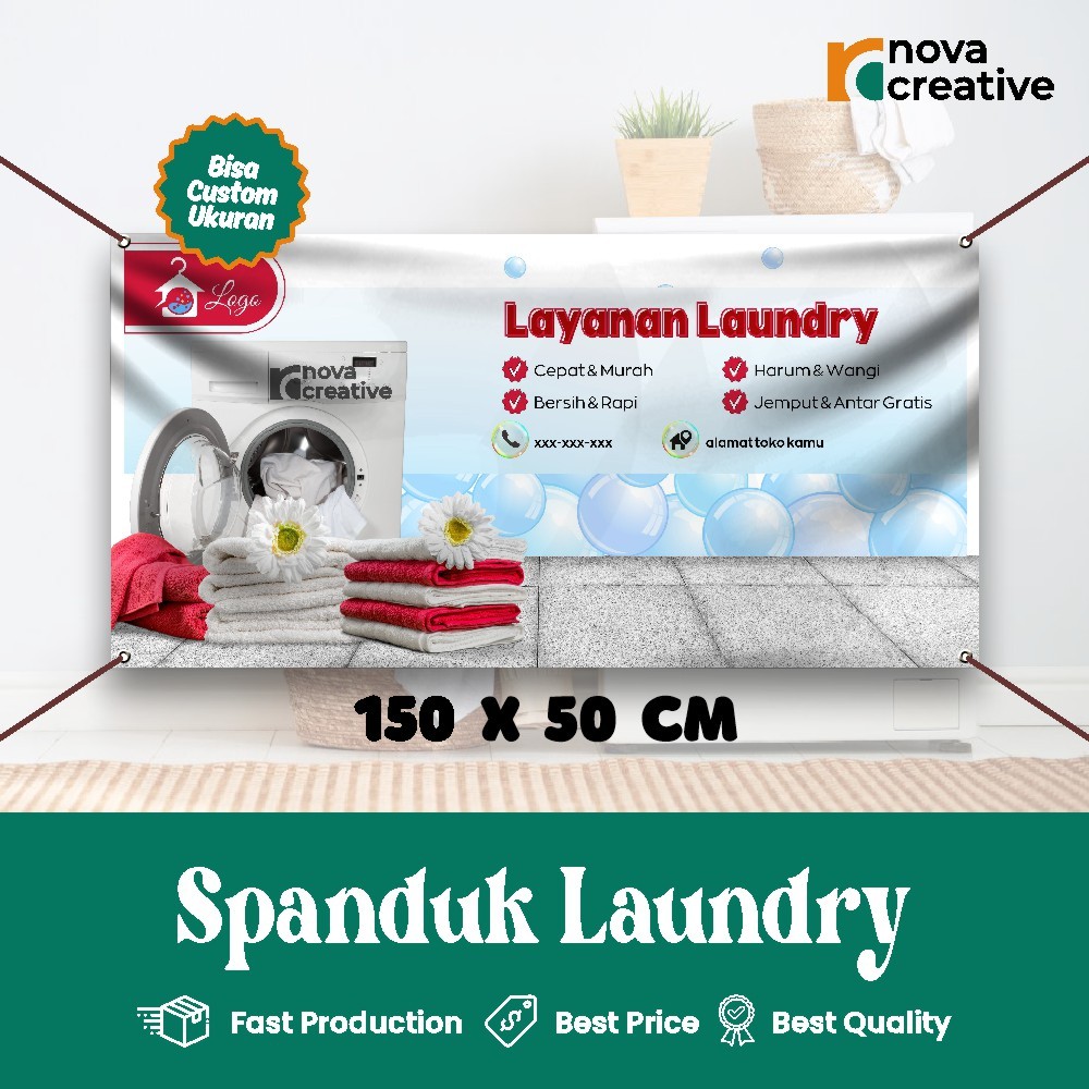 Jual Banner Laundry Kiloan Spanduk Custom Gratis Desain | Shopee Indonesia