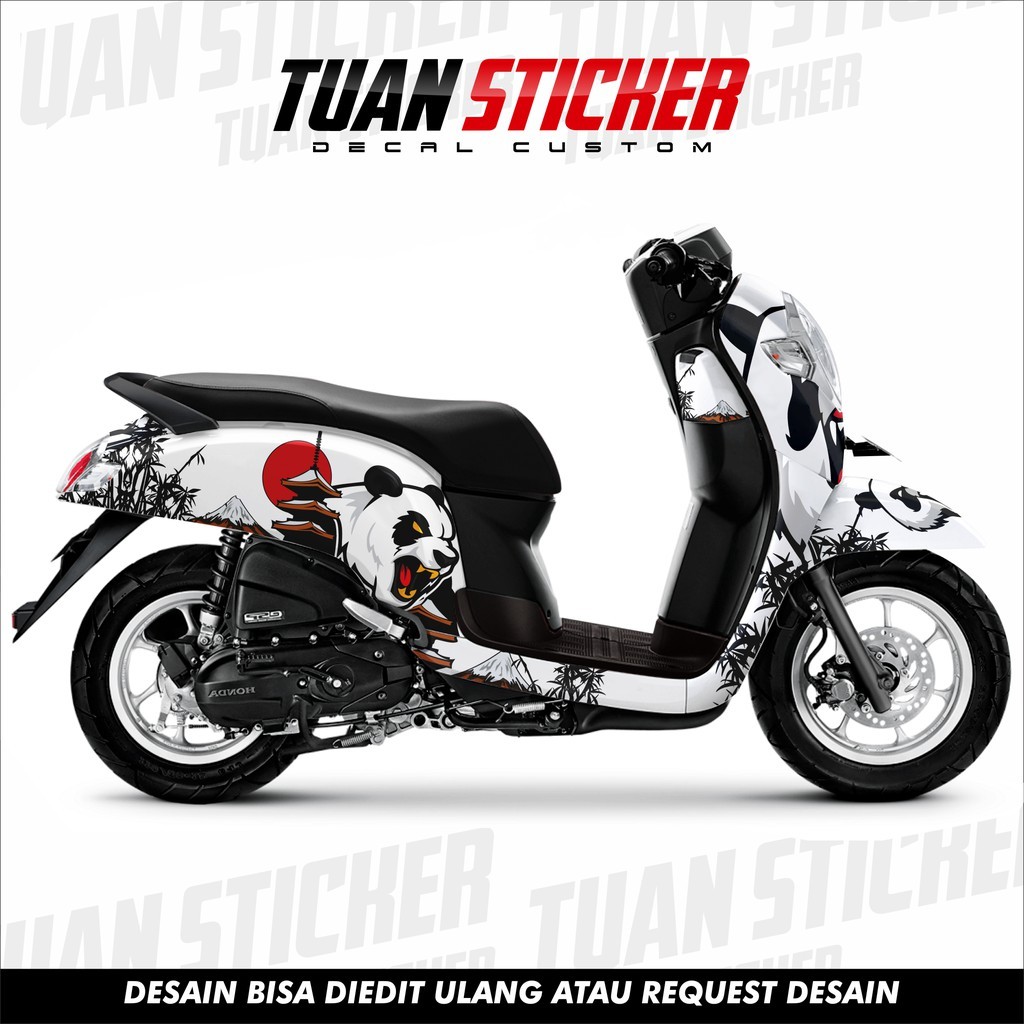 Jual Sticker Striping Decal Scoopy New White panda custom design ...