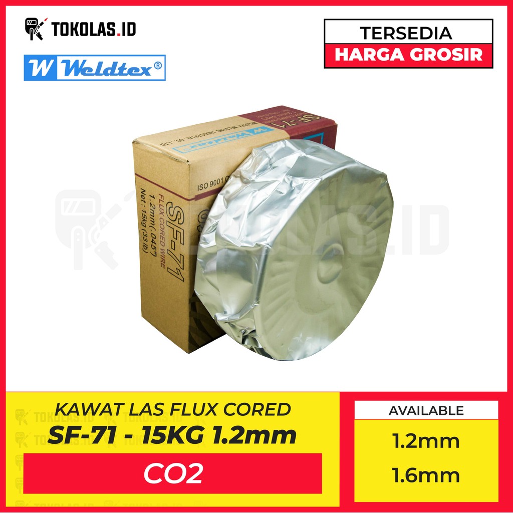 Jual Weldtex Kawat Las MIG CO2 Flux Core Wire E71T SF71 1.2 MM 15 KG SF ...