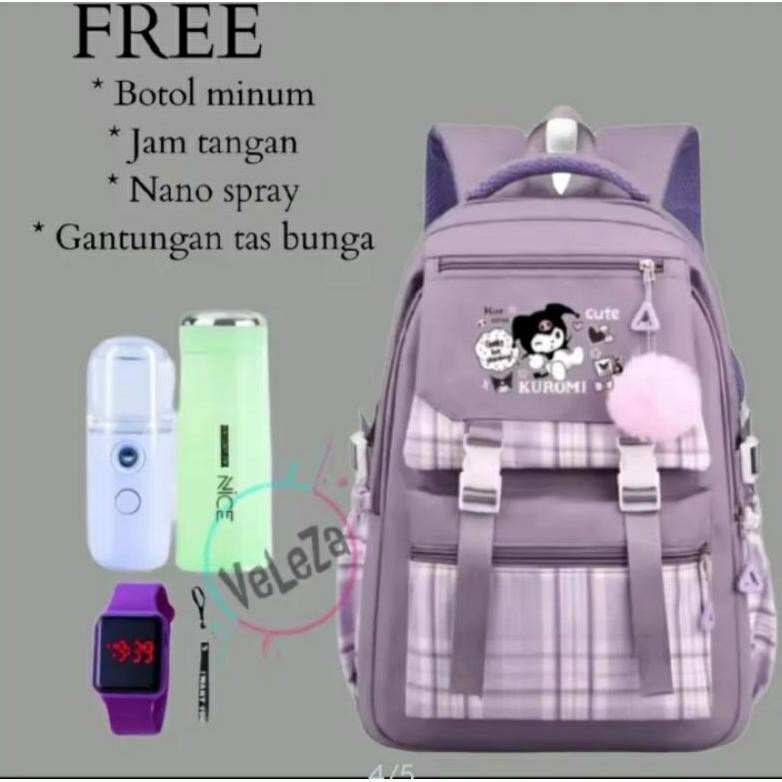 Jual IQR-914 TAS RANSEL ANAK PEREMPUAN KUROMI SD SMP SMA KOREA STYLE TERBARU MURAH 2023 Viral ...