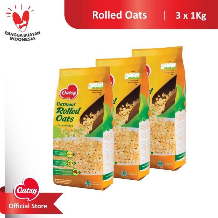Jual Oatsy Oatmeal Rolled Oats 1Kg (Triple Pack) | Shopee Indonesia