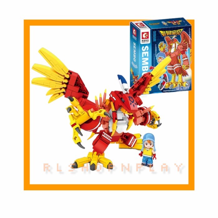 Jual Sembo Bricks Digimon Adventure Taichi Greymon Yamato Sora Joe ...