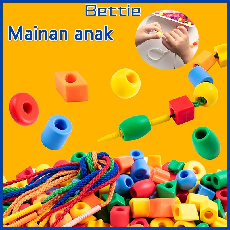 Jual Bettie Mainan Meronce Manik Manik-manik Tali Primer Mainan Edukasi ...