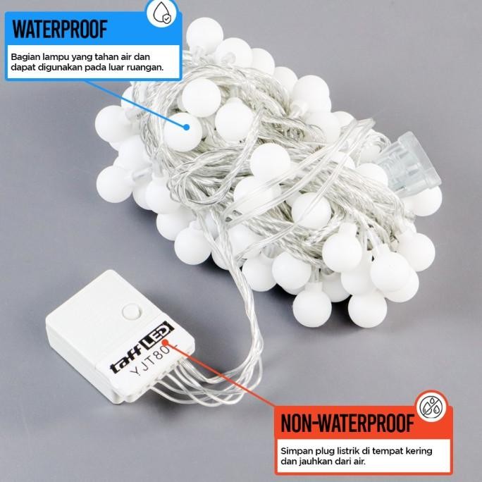 Jual Lampu Hias Fairy String Light 80 LED 10 Meters Model Ball - Warm ...