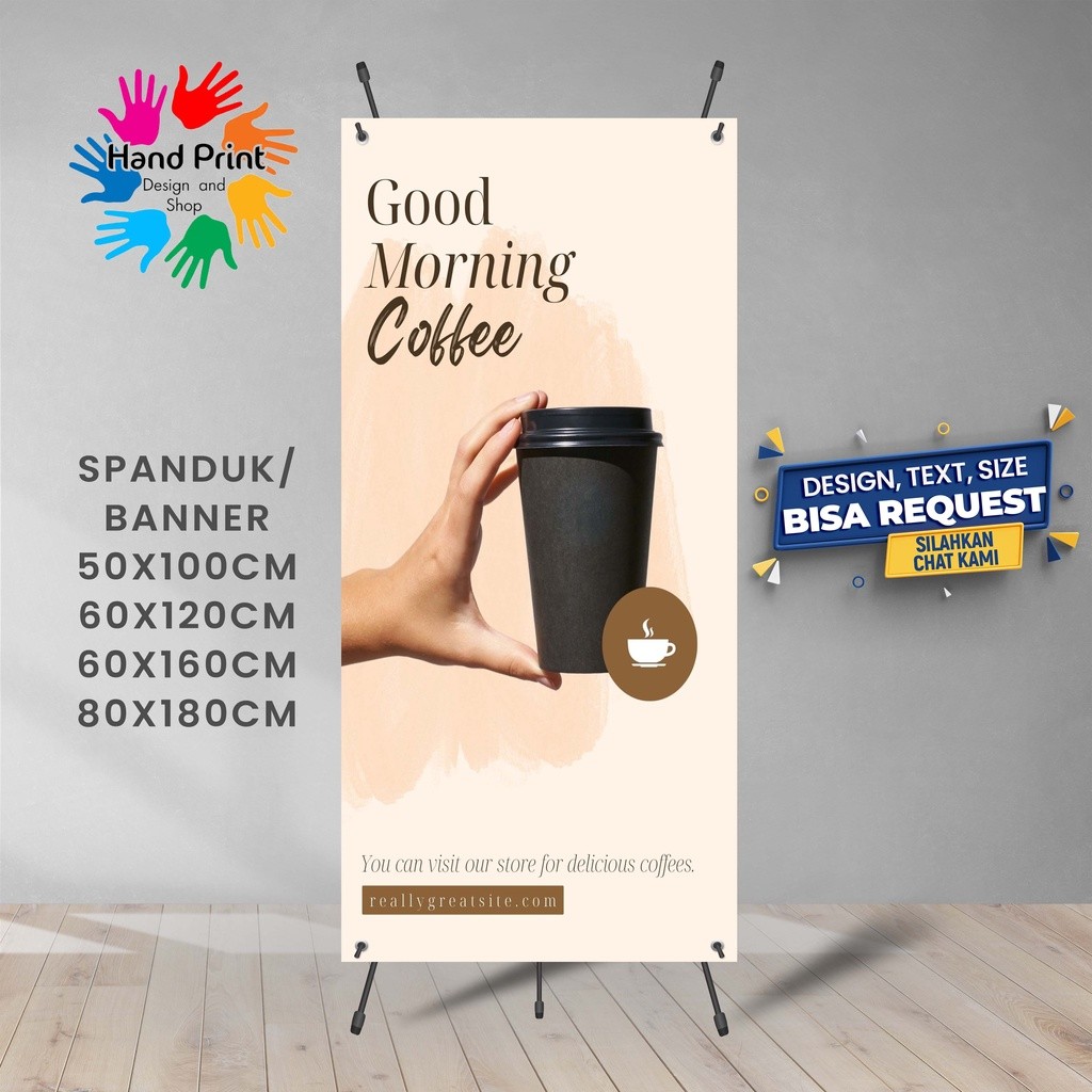 Jual SPANDUK BANNER Kopi time Kopi Pagi Coffeeshop Krem 60x160 CM ...