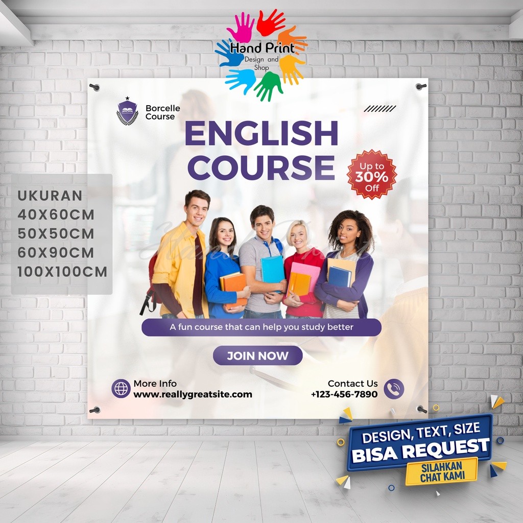 Jual Spanduk Banner MMT Bimbel Bimbingan Belajar Kursus Bahasa Inggris ...