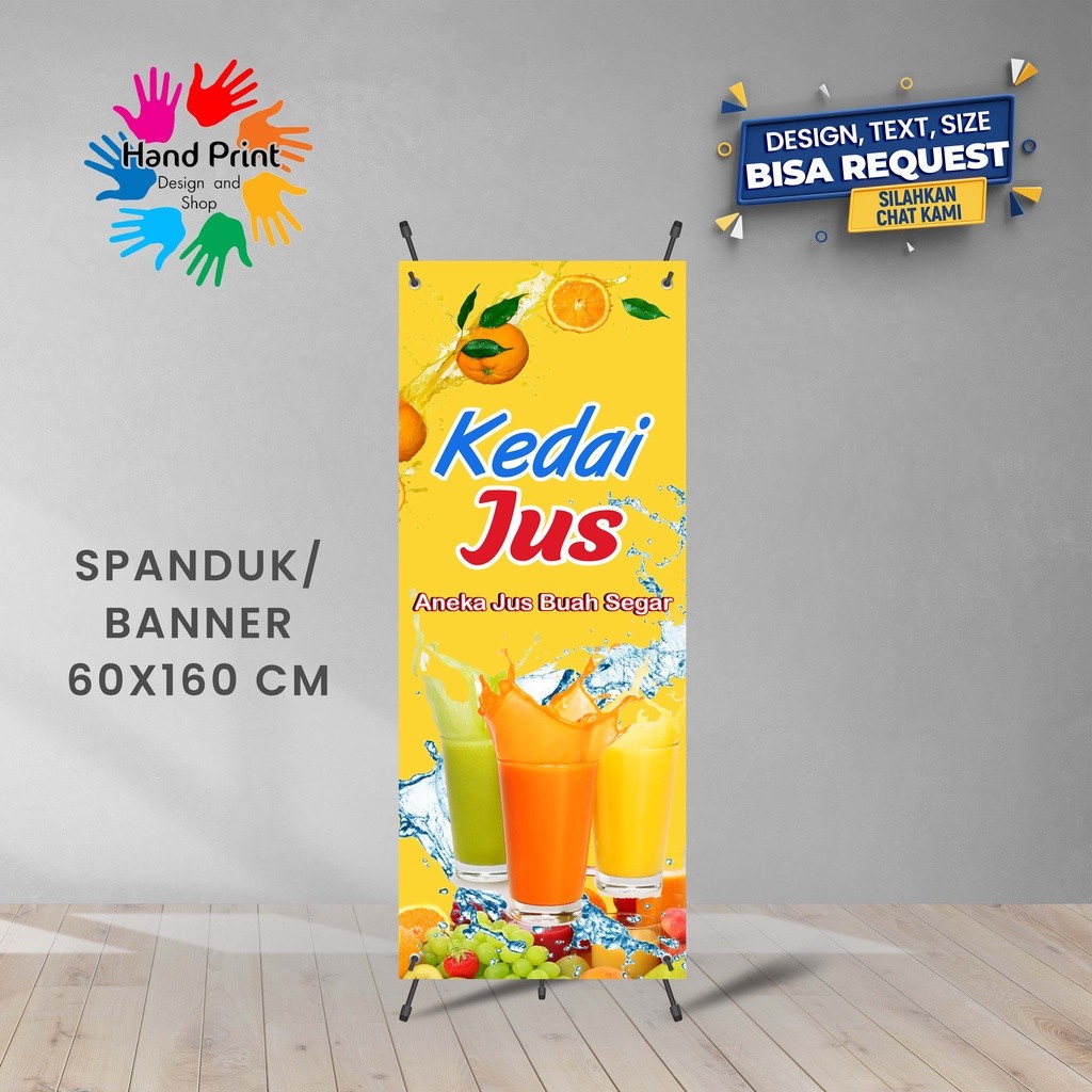 Jual Spanduk Banner Kedai Jus Buah Kuning Juice Ukuran 60x160 Cm Cm ...