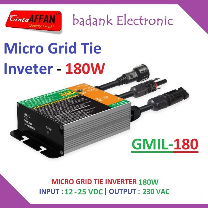 Jual BEBAS ONGKIR! GMIL-180 MICRO GRID TIE INVERTER GTI 180W ON GRID ...