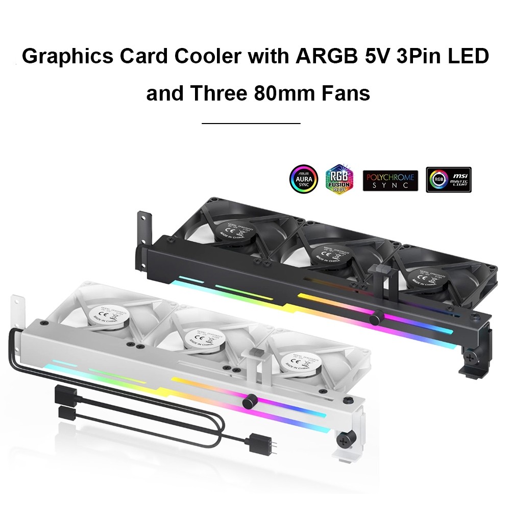 Jual Keren kartu grafis dengan LED ARGB 5V 3Pin dan tiga kipas 80mm ...