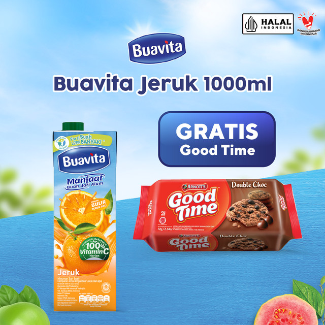 Jual Beli 1 Buavita Jeruk 1L GRATIS Good Time | Shopee Indonesia