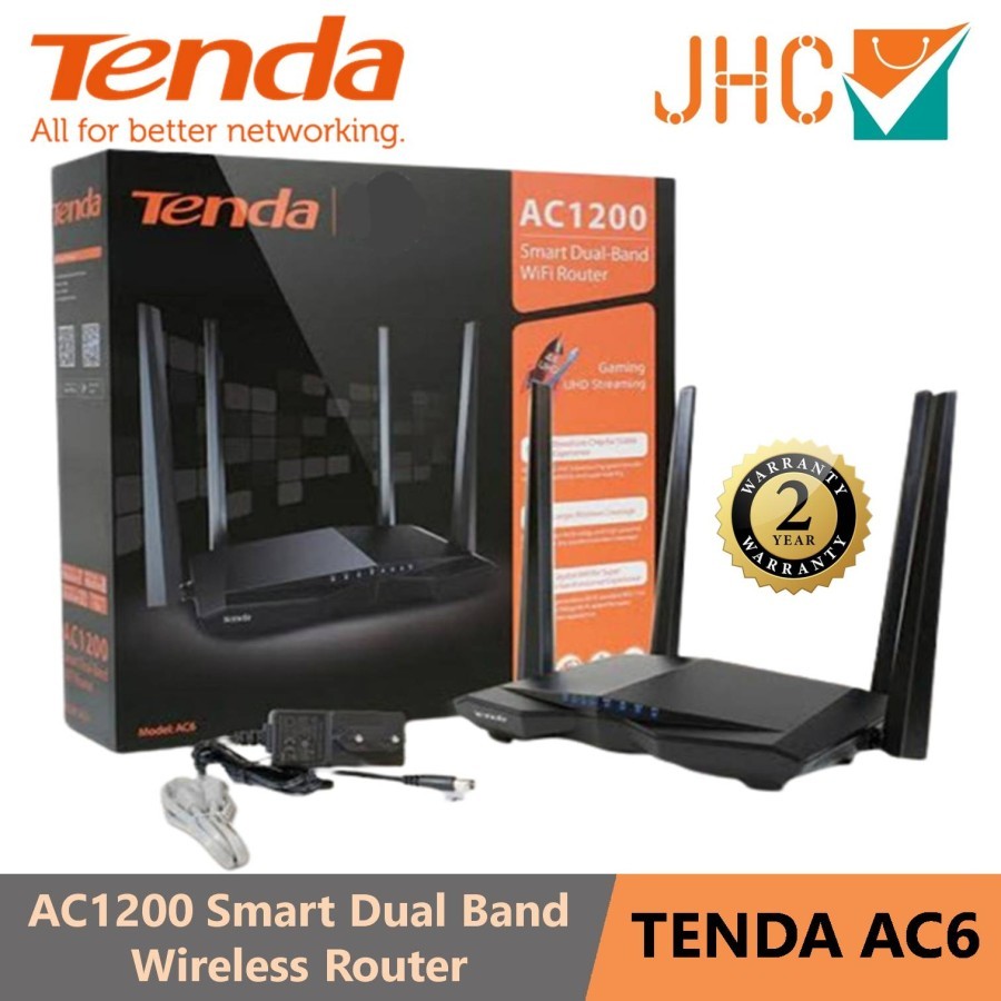 Jual Tenda AC6 Dual-Band AC1200 MU-MIMO Smart Wireless Router | Shopee Indonesia